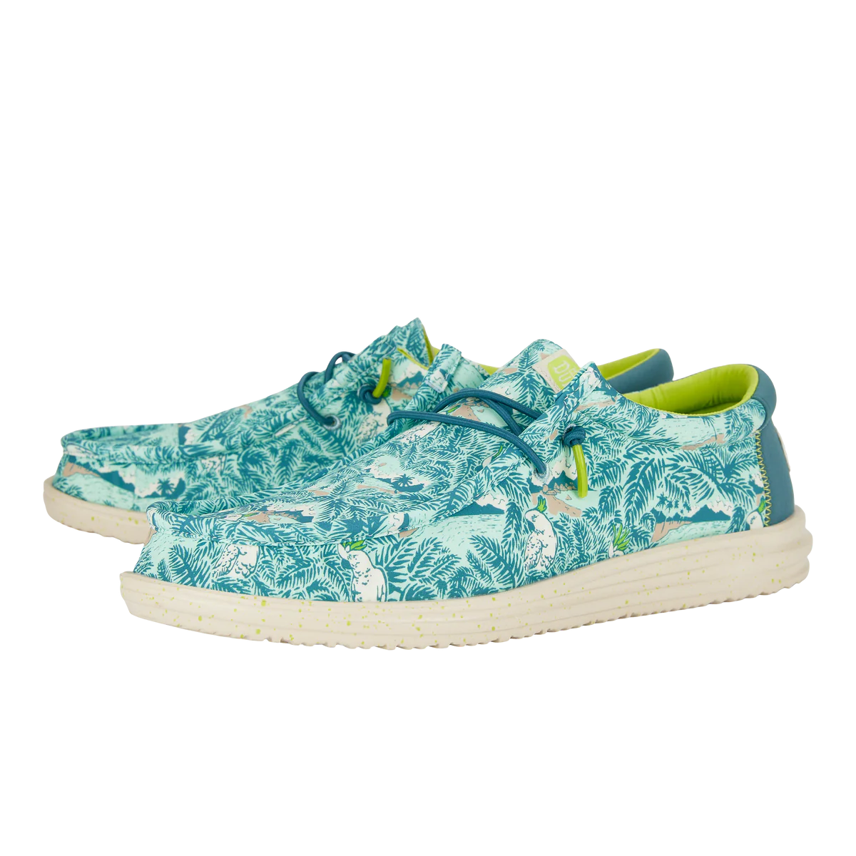 Hey Dude Wally H20 Tropical Blue Tropical Mens Textile Slip on Shoes