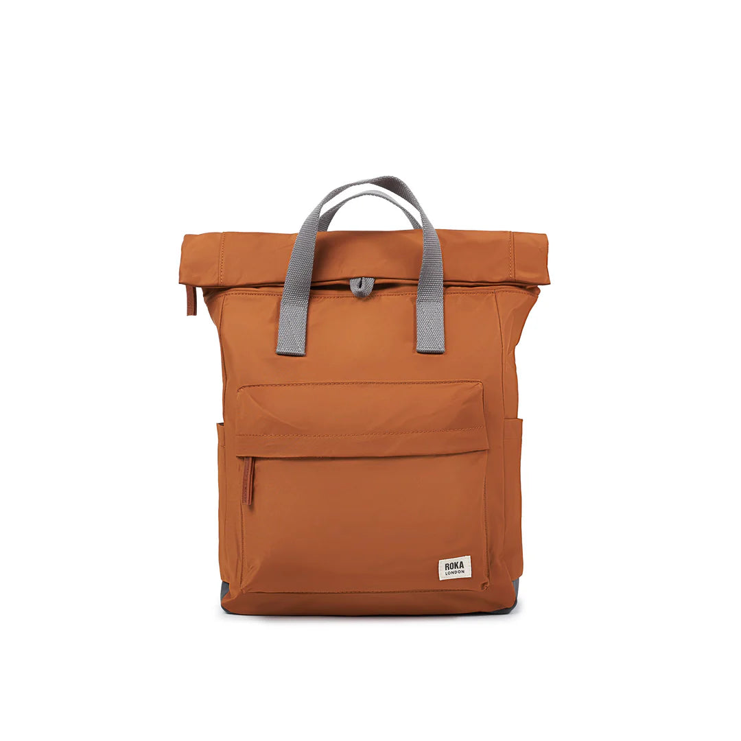 Roka Canfield B Small Bran Recycled Nylon Roll-top Backpack – Shoe ...